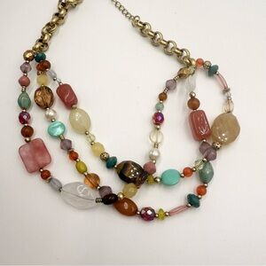 Lia Sophia | Jewelry | Lia Sophia Necklace Triple Layer Multi Stone ...